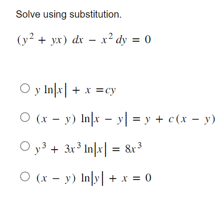Solved Solve using substitution. | Chegg.com