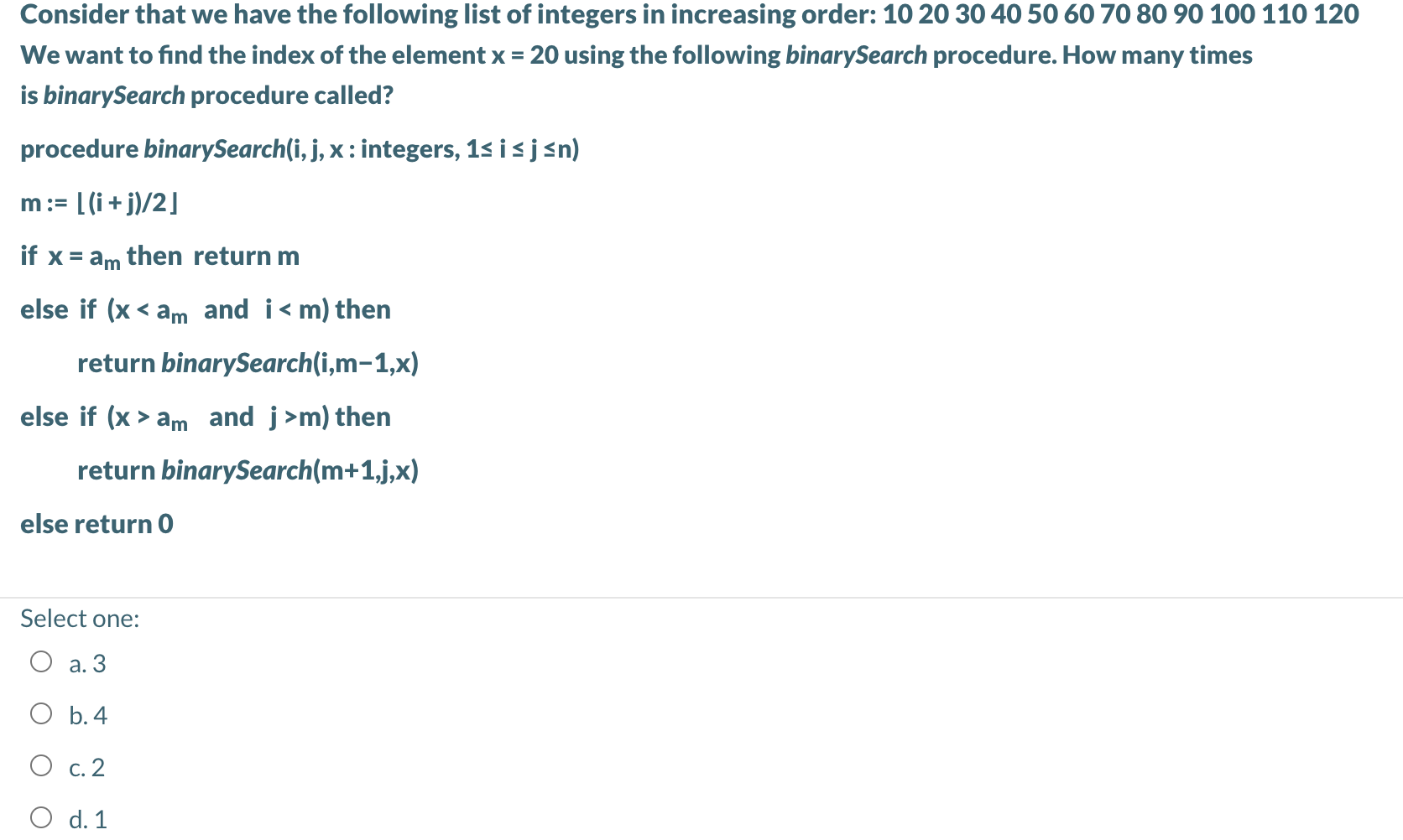 Solved Consider that we have the following list of integers | Chegg.com