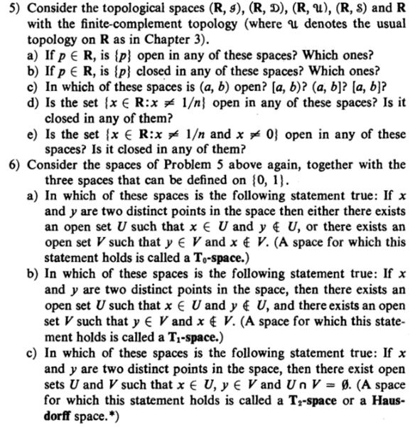Solved 5) Consider the topological spaces | Chegg.com