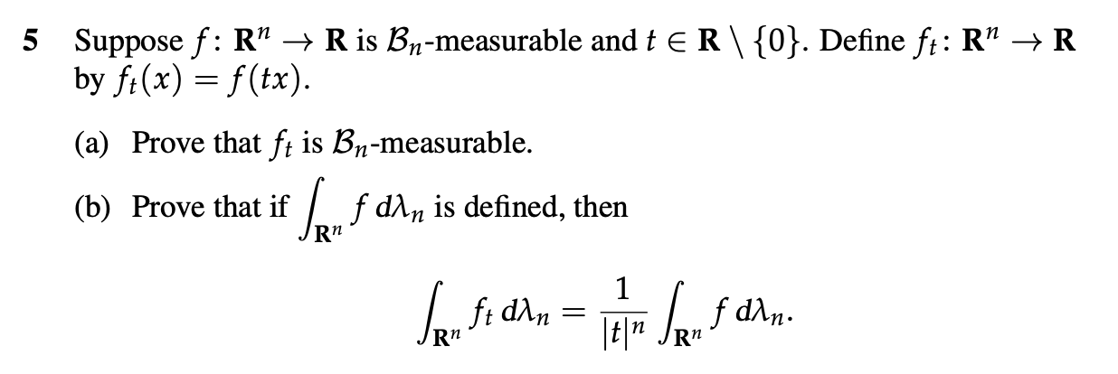 Solved Axler measure theory and integration - problem 5 in | Chegg.com