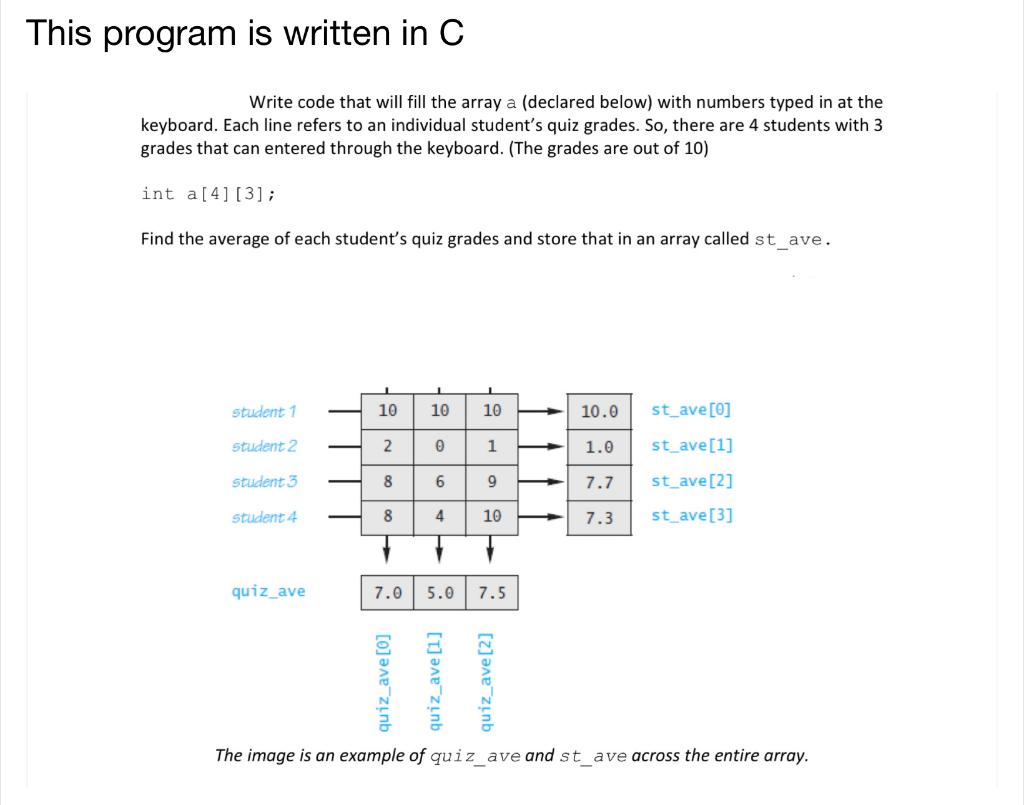 Solved This program is written in C Write code that will | Chegg.com