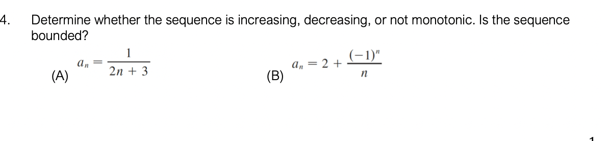 Determine whether the sequence is ﻿increasing, | Chegg.com