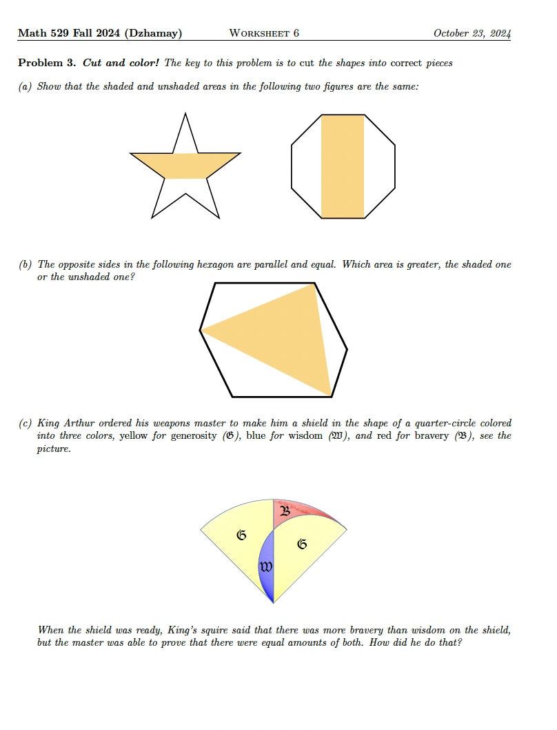 Problem 3. ﻿Cut and color! The key to this problem is | Chegg.com