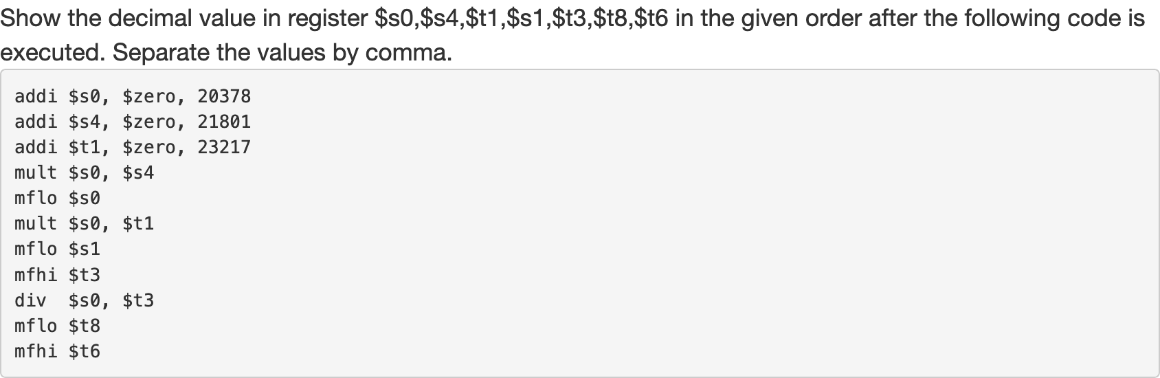Solved Show the decimal value in register | Chegg.com
