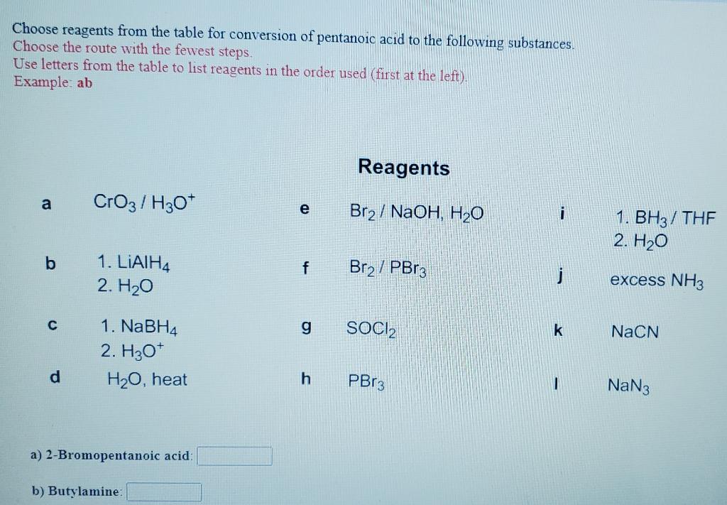 Solved Choose reagents from the table for conversion of | Chegg.com