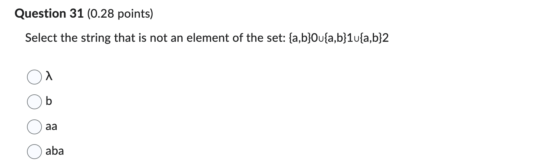 Solved Question 29 (0.28 points) A = {a,b,c} B = { +, * } | Chegg.com