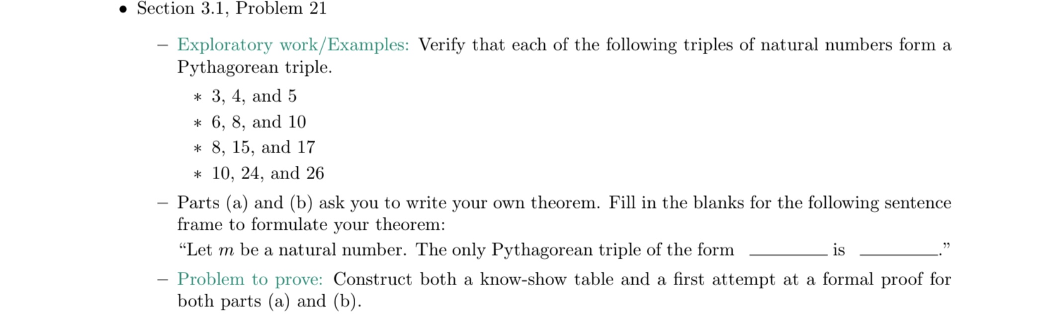 Solved 1. Pythagorean Triples. Three natural numbers a,b, | Chegg.com