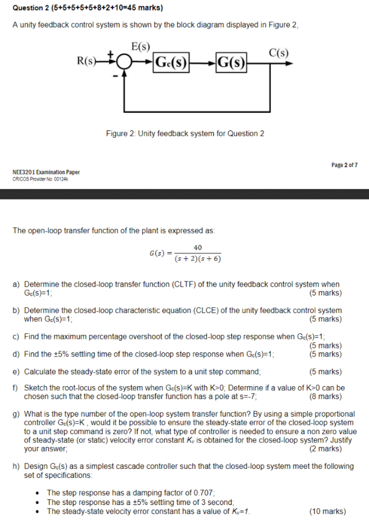 Solved Question 2 (5+5+5+5+5+8+2+10-45 marks) A unity | Chegg.com