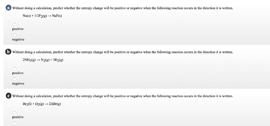 Solved Without doing a calculation, predict whether the | Chegg.com