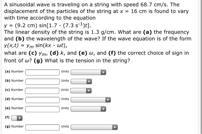 Solved A sinusoidal wave is traveling on a string with speed | Chegg.com
