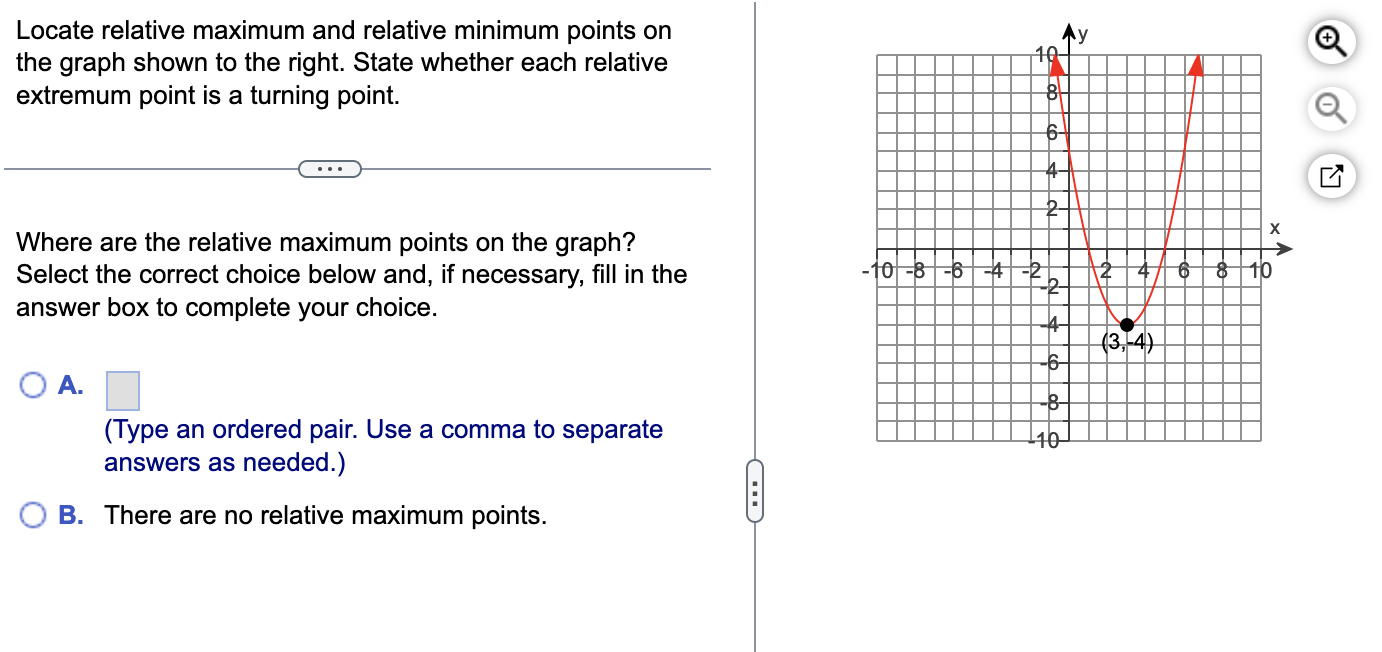 Solved Locate relative maximum and relative minimum points | Chegg.com