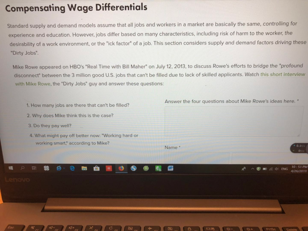 Solved Compensating Wage Differentials Standard supply and | Chegg.com