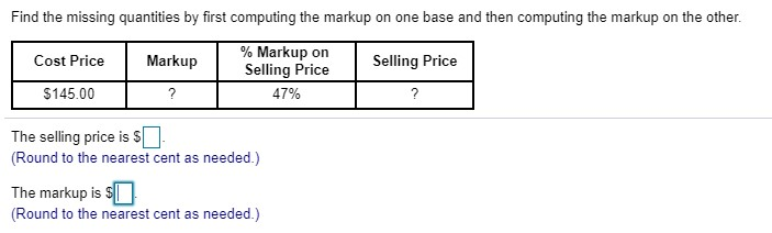 Solved Find the missing quantities by first computing the | Chegg.com