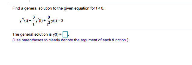 Solved Find a general solution to the given equation for | Chegg.com
