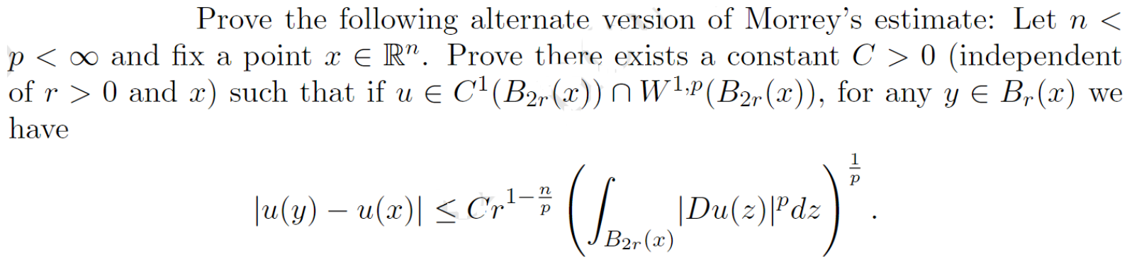 Solved Prove the following alternate version of Morrey's | Chegg.com