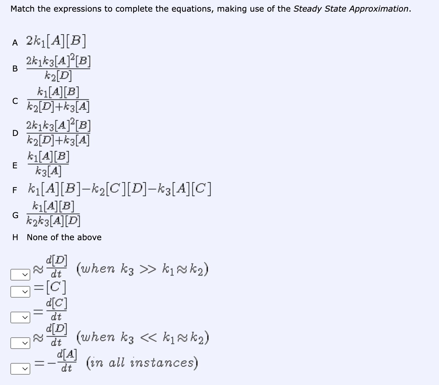 Solved Match The Expressions To Complete The Equations
