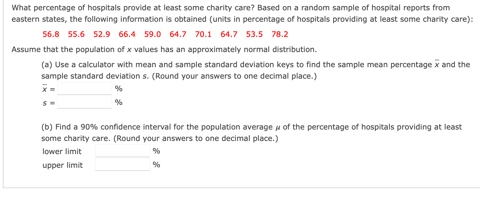 Solved What percentage of hospitals provide at least some | Chegg.com