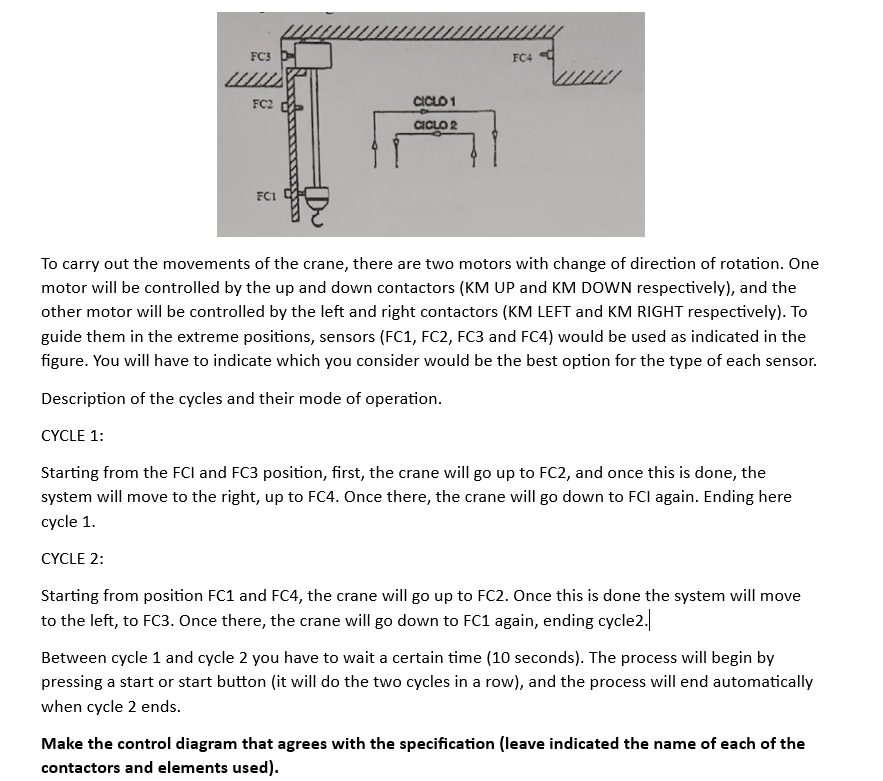 Solved To carry out the movements of the crane, there are | Chegg.com