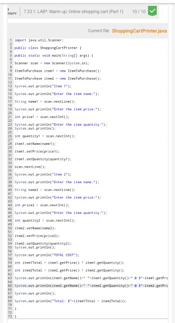Solved: 7.24 LAB*: Program: Online Shopping Cart (Part 2) ... | Chegg.com