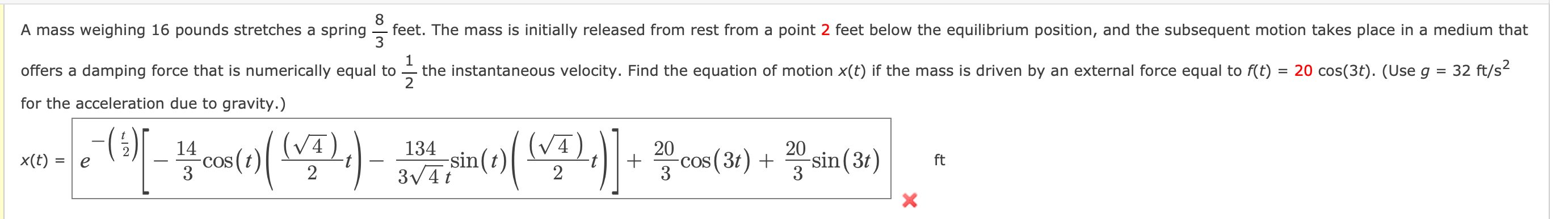 Solved for the acceleration due to gravity.) | Chegg.com