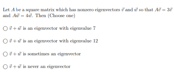 Solved Let A be a square matrix which has nonzero | Chegg.com