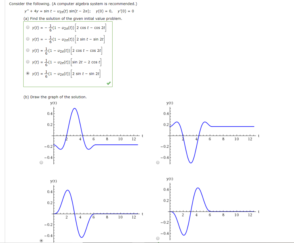 Solved Consider the following. (A computer algebra system is | Chegg.com