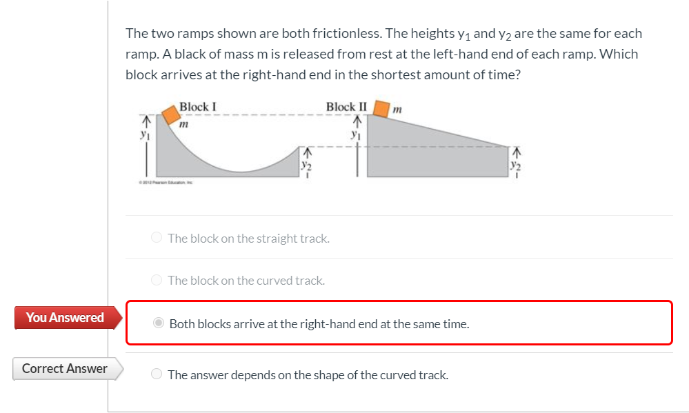 Solved The two ramps shown are both frictionless. The | Chegg.com