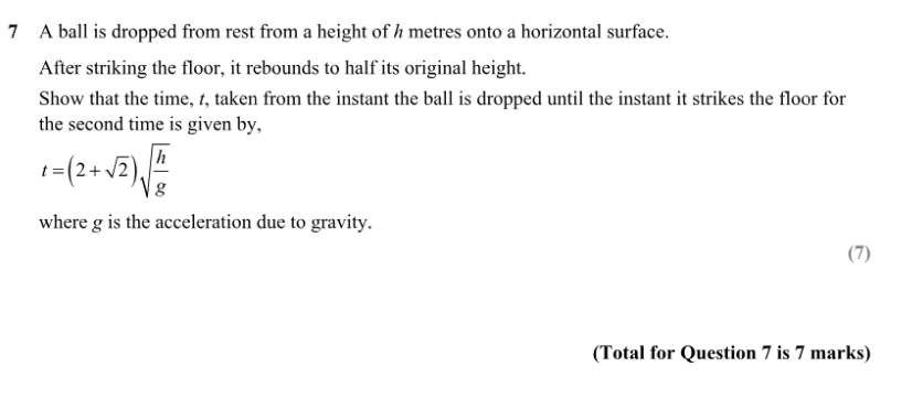 Solved 7 A all is dropped from rest from a height of h | Chegg.com