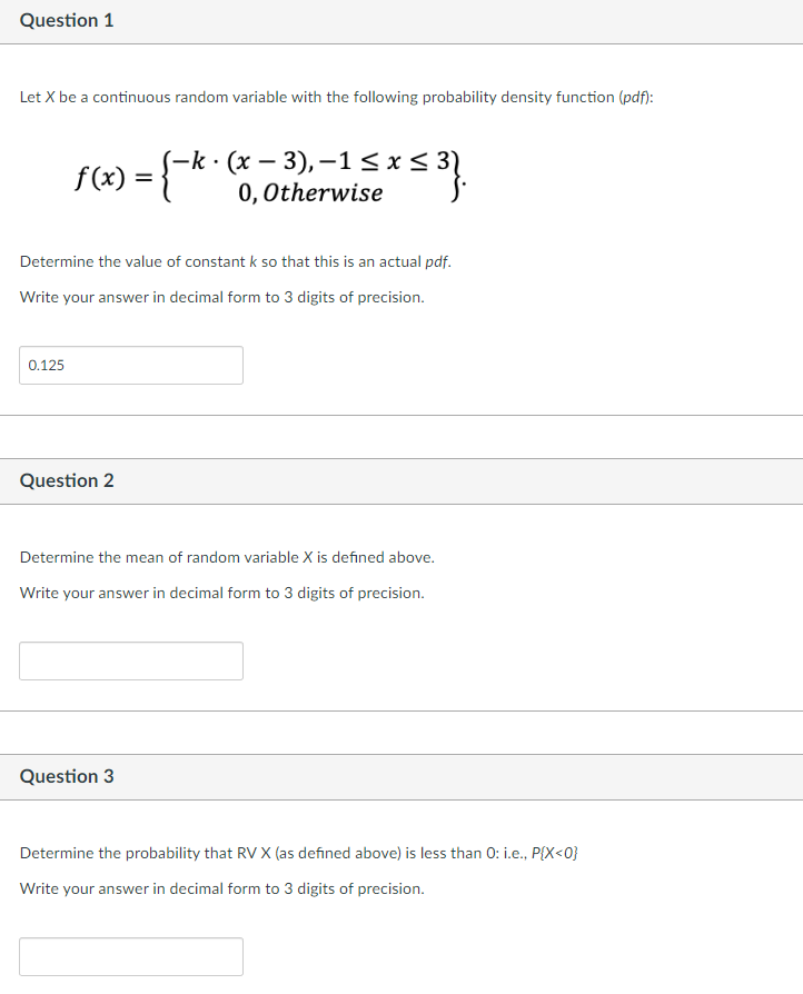 Solved Let X be a continuous random variable with the | Chegg.com