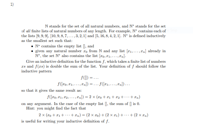Solved 1) N stands for the set of all natural numbers, and | Chegg.com