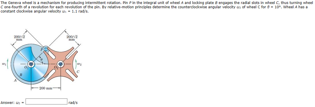 Solved The Geneva wheel is a mechanism for producing | Chegg.com