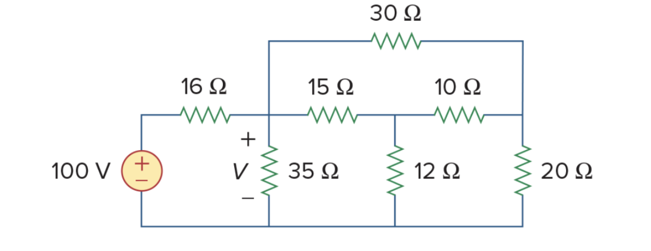 Solved find voltage V across the 35Ω resistor. (plz plz use | Chegg.com Solved find voltage V across the 35Ω resistor. (plz plz use | Chegg.com