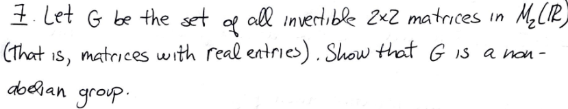 Solved Let G ﻿be the set of all invertible 2×2 ﻿matrices in | Chegg.com