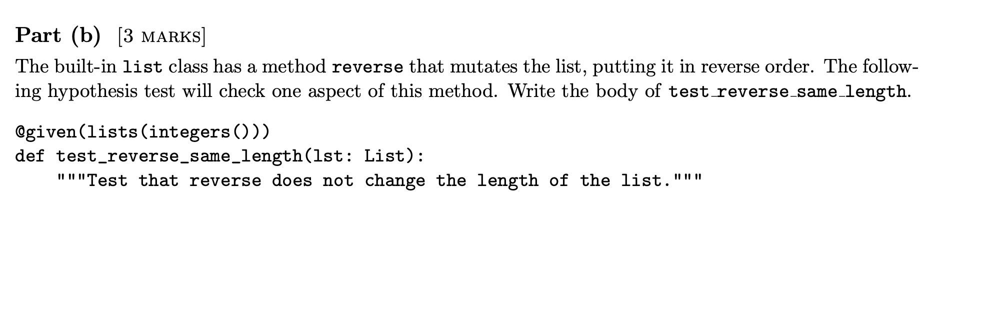 Solved Part (c) [2 MARKS] Consider the following module: | Chegg.com