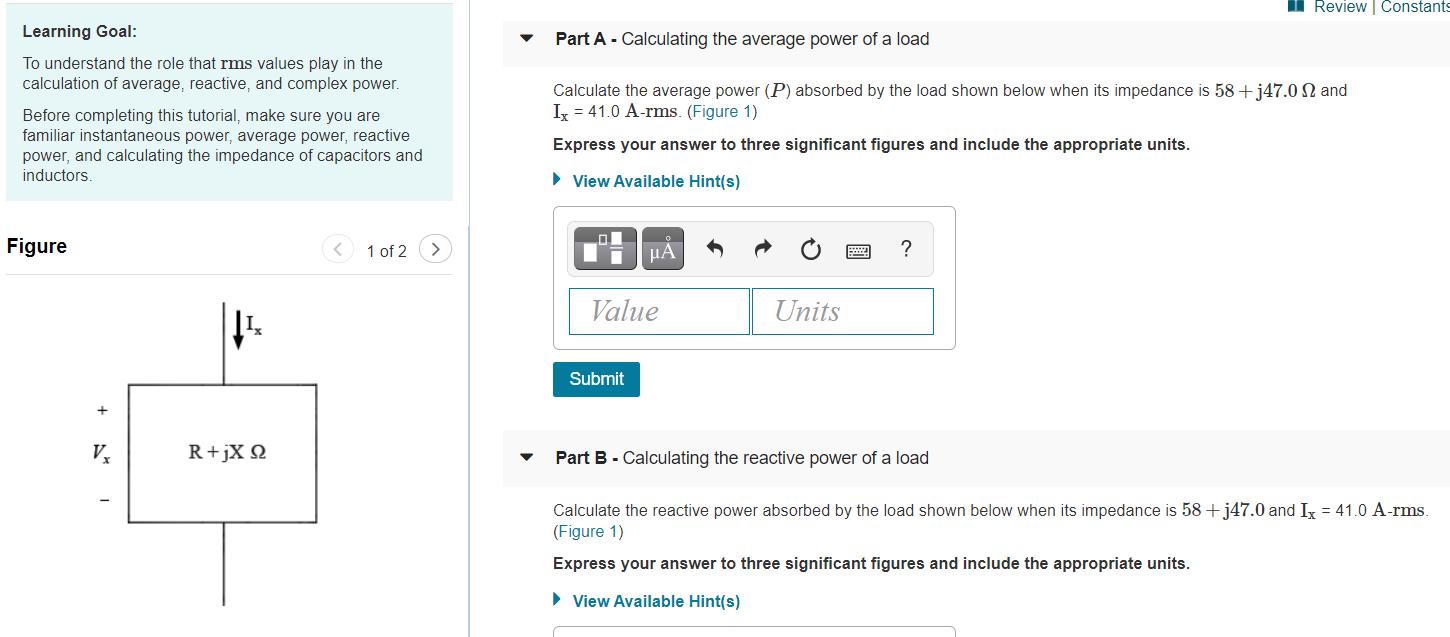 Solved 1 Review | Constants Learning Goal: Part A - | Chegg.com
