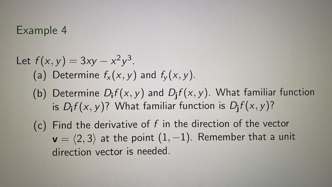 Solved Let f(x,y)=3xy−x2y3. (a) Determine fx(x,y) and | Chegg.com