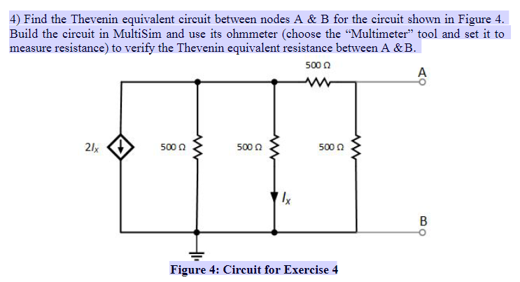 Solved 4) Find the Thevenin equivalent circuit between nodes | Chegg.com