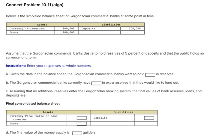 Solved Connect Problem 10-11 (algo) Below is the simplified | Chegg.com