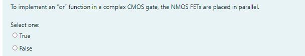 Solved To implement an "and" function in a complex CMOS | Chegg.com