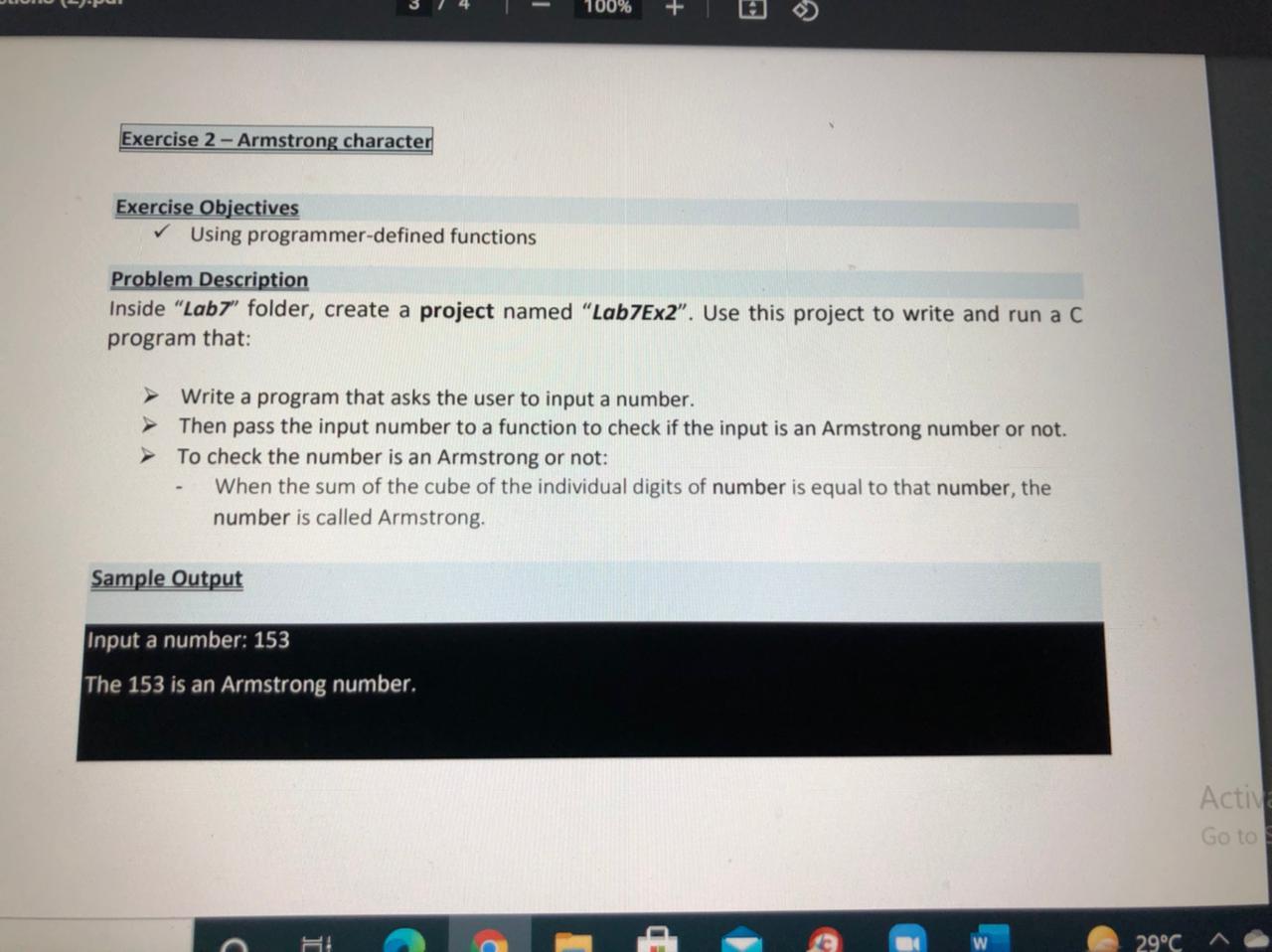 Solved 100% Exercise 2 - Armstrong character Exercise | Chegg.com