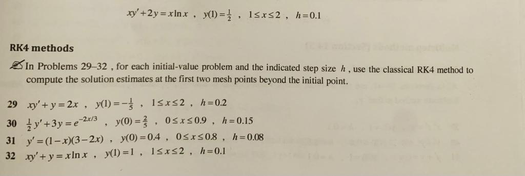 Solved Solve RK4 method . one prb is done for reference , | Chegg.com