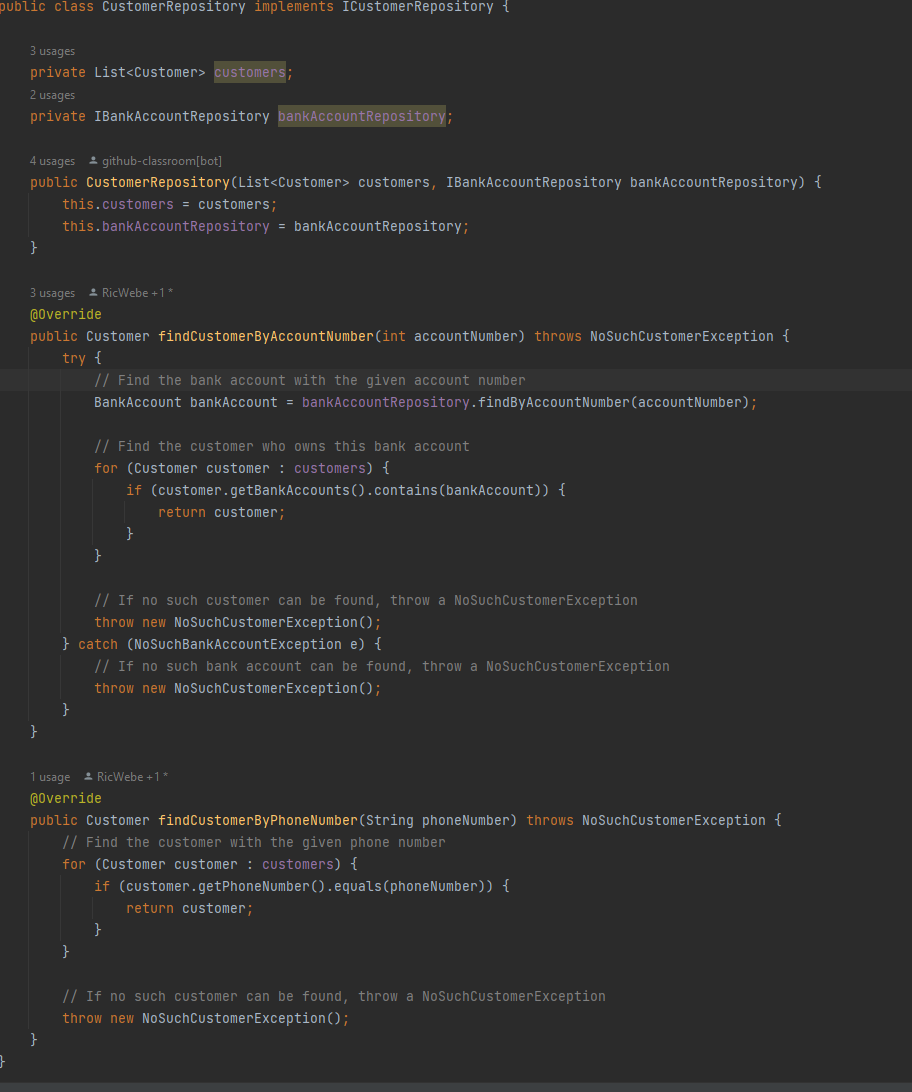 I need help with the Customer Repository, Banking | Chegg.com