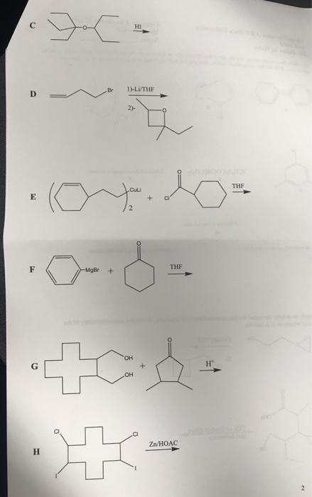 Solved HI THF + C THF MgBr + CI Zn/HOAC | Chegg.com