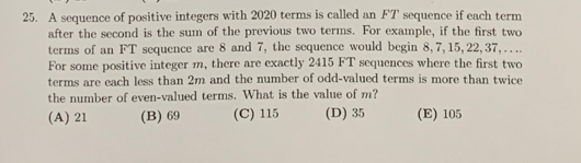 Solved 25. A sequence of positive integers with 2020 terms | Chegg.com