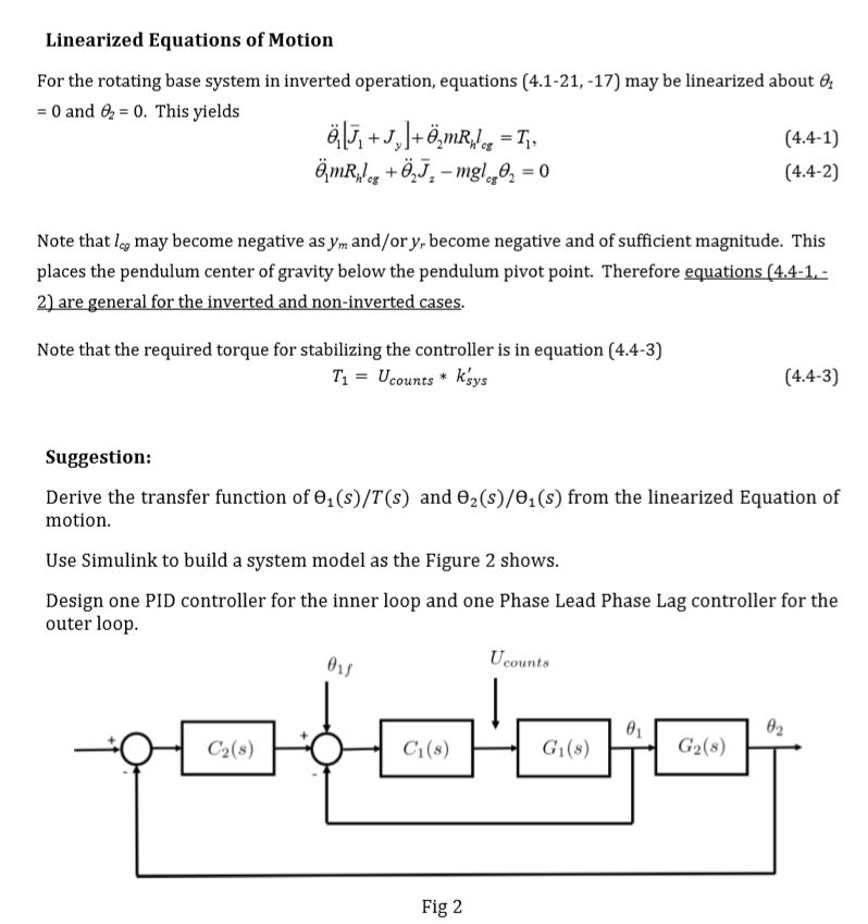 How do you design a controller for an inverted | Chegg.com