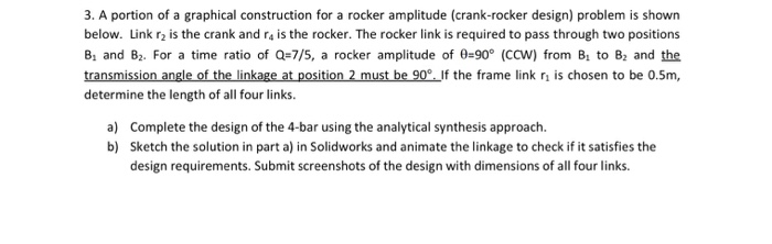 A portion of a graphical construction for a rocker | Chegg.com