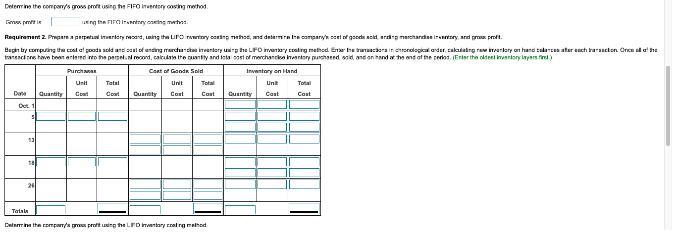 Solved Requirements 1. Prepare a perpetual inventory record, | Chegg.com
