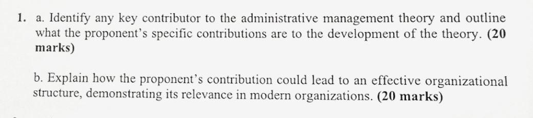 Solved 1. a. Identify any key contributor to the | Chegg.com