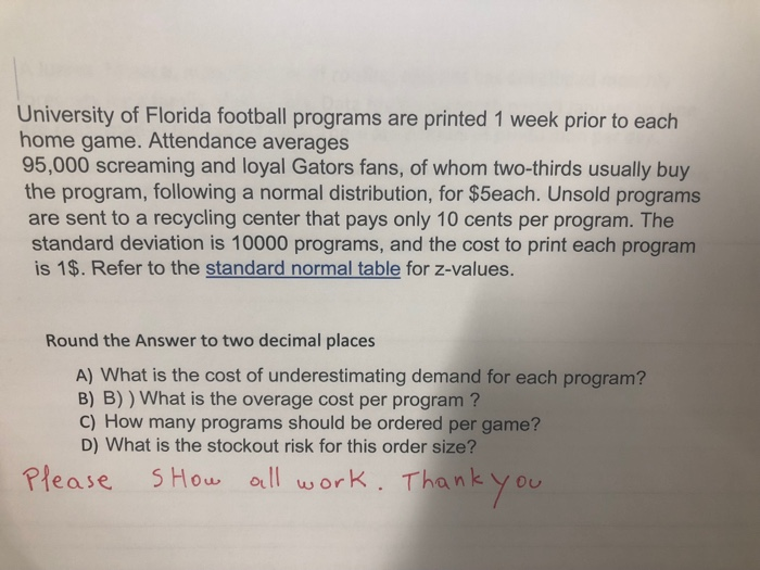 Solved University of Florida football programs are printed 1 | Chegg.com