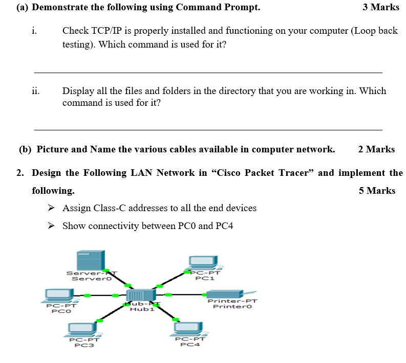 (a) Demonstrate the following using Command Prompt. 3 | Chegg.com